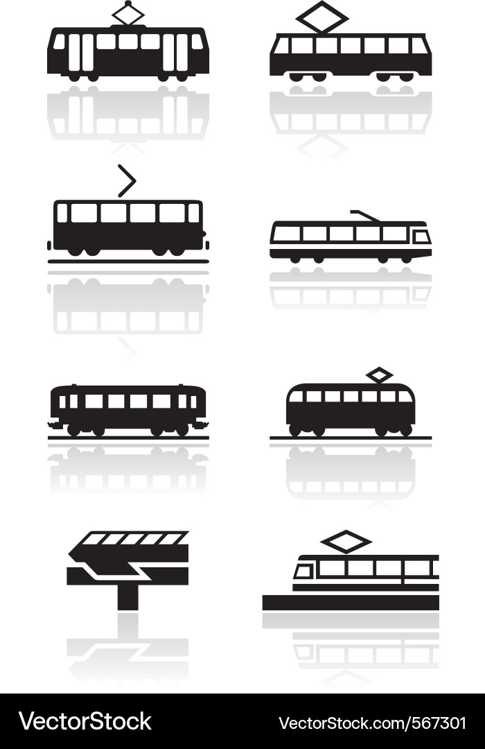 Train Symbol Collection Royalty Free Vector Image
