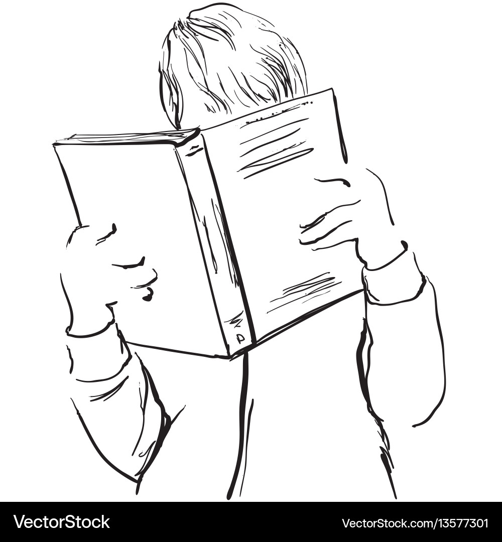 Young man reading boy with book Royalty Free Vector Image