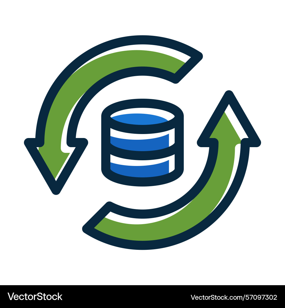 Backup thick line filled dark colors icons Vector Image