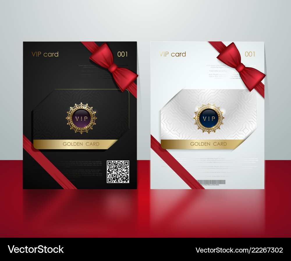 Black and white plastic vip card Royalty Free Vector Image