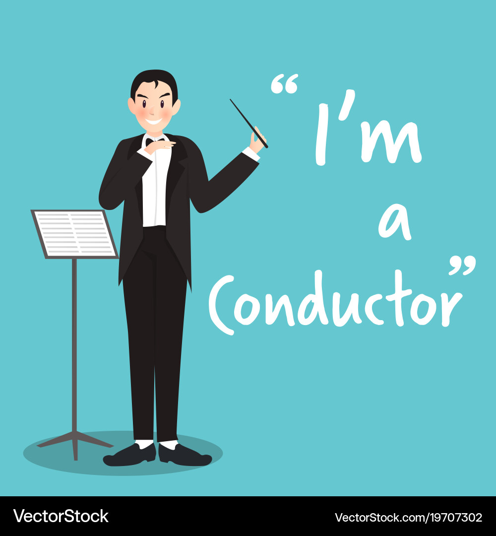 Leitercharakter am Himmel blau Hintergrund flach Vektorbild