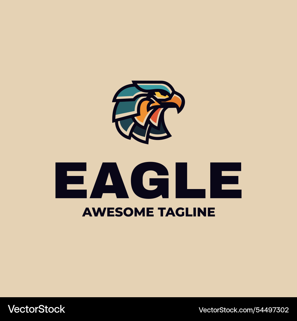 Adler einfaches Maskottchen-Logo Lizenzfreies Vektorbild