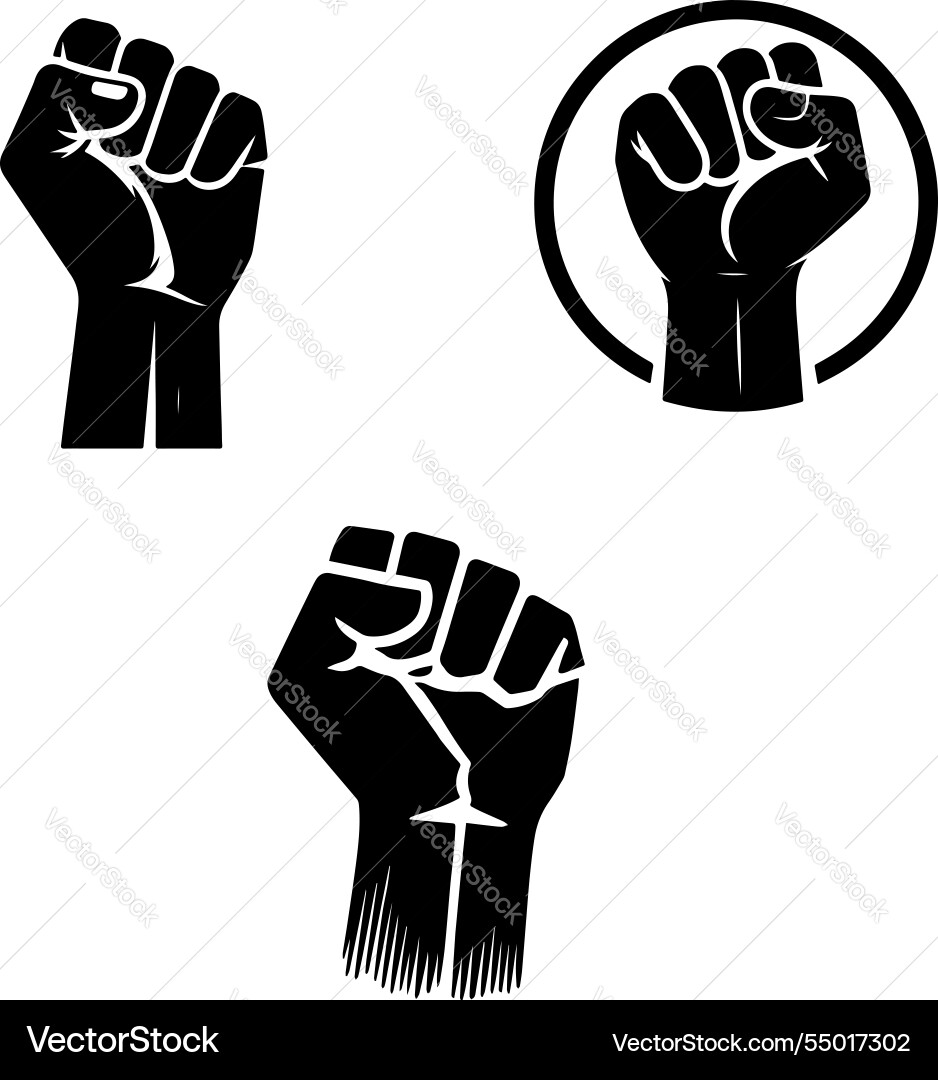 Fists icons Royalty Free Vector Image - VectorStock