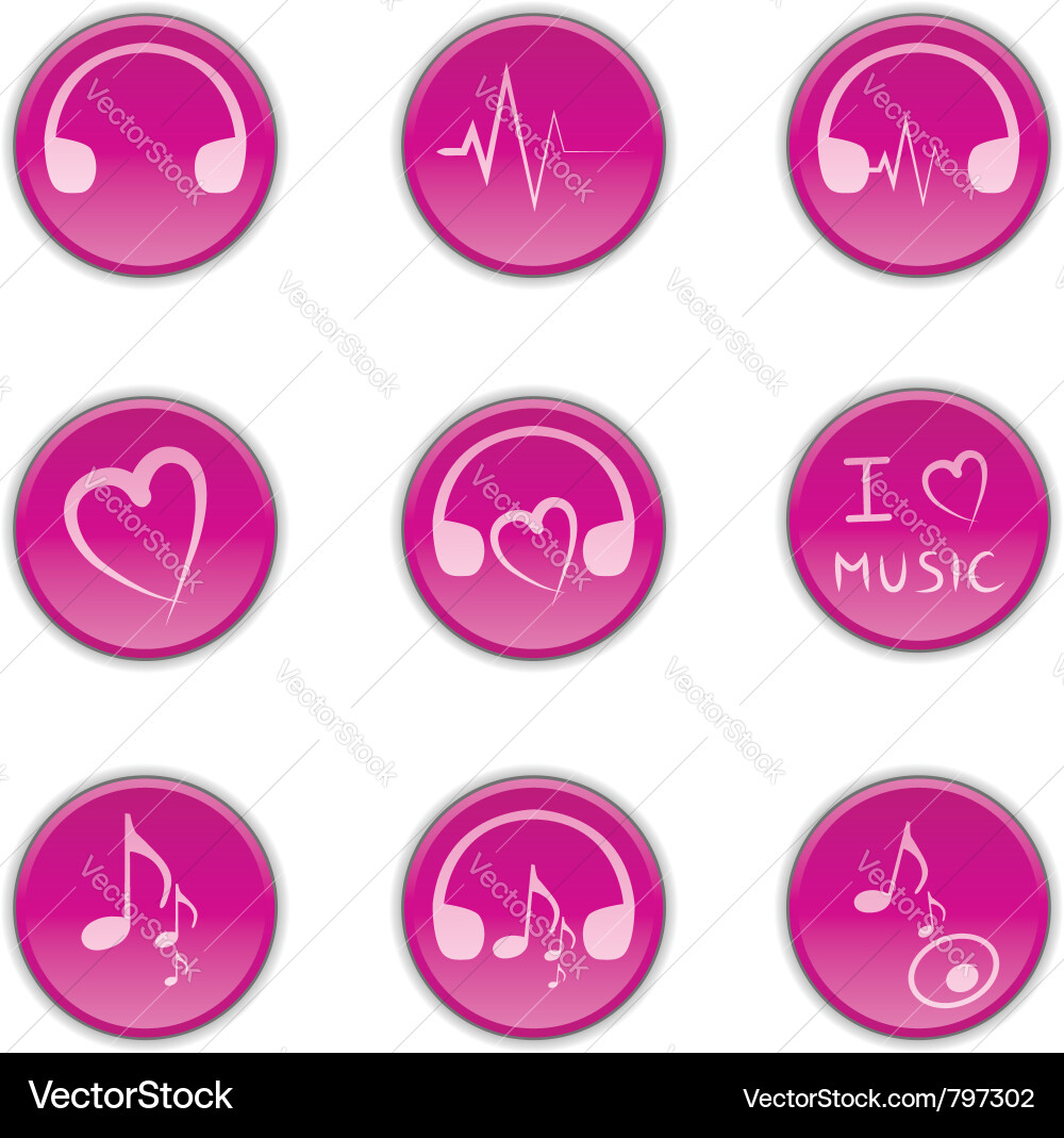 Music theme icons Royalty Free Vector Image - VectorStock