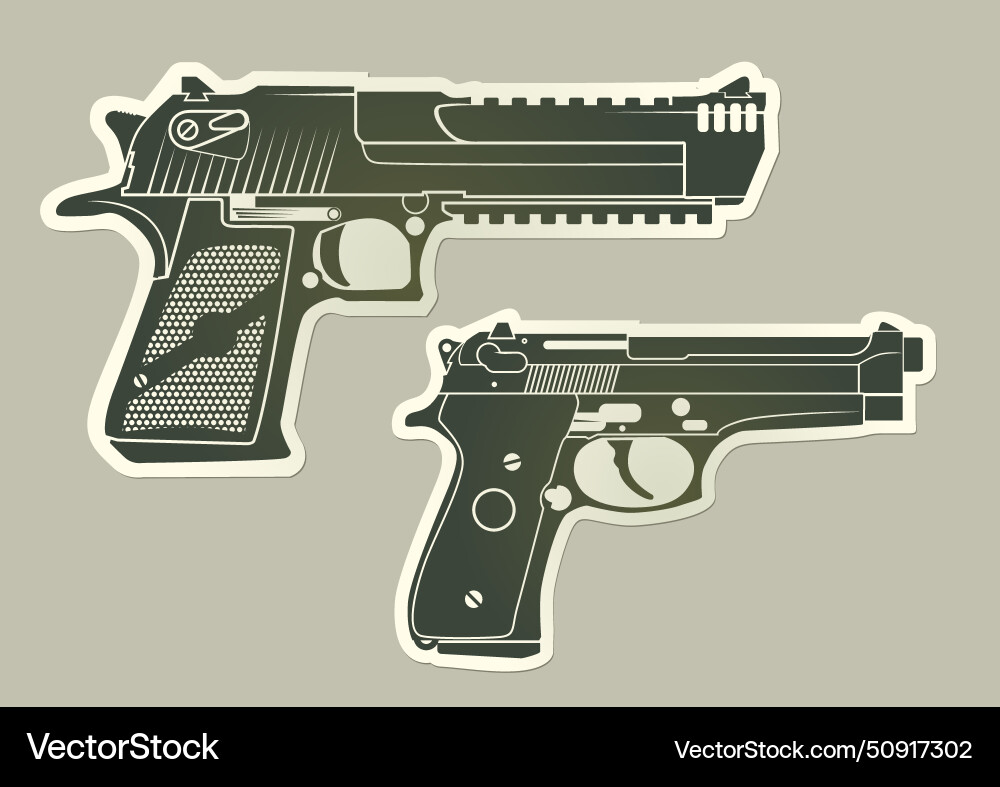 Pistols sticker Royalty Free Vector Image - VectorStock