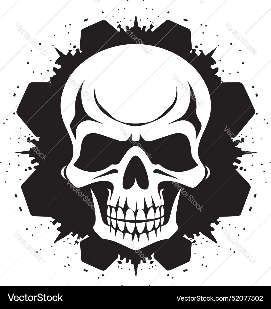Poisonous portrait toxic skull logo design Vector Image