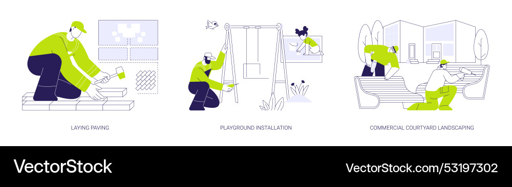 Public area landscape development abstract concept