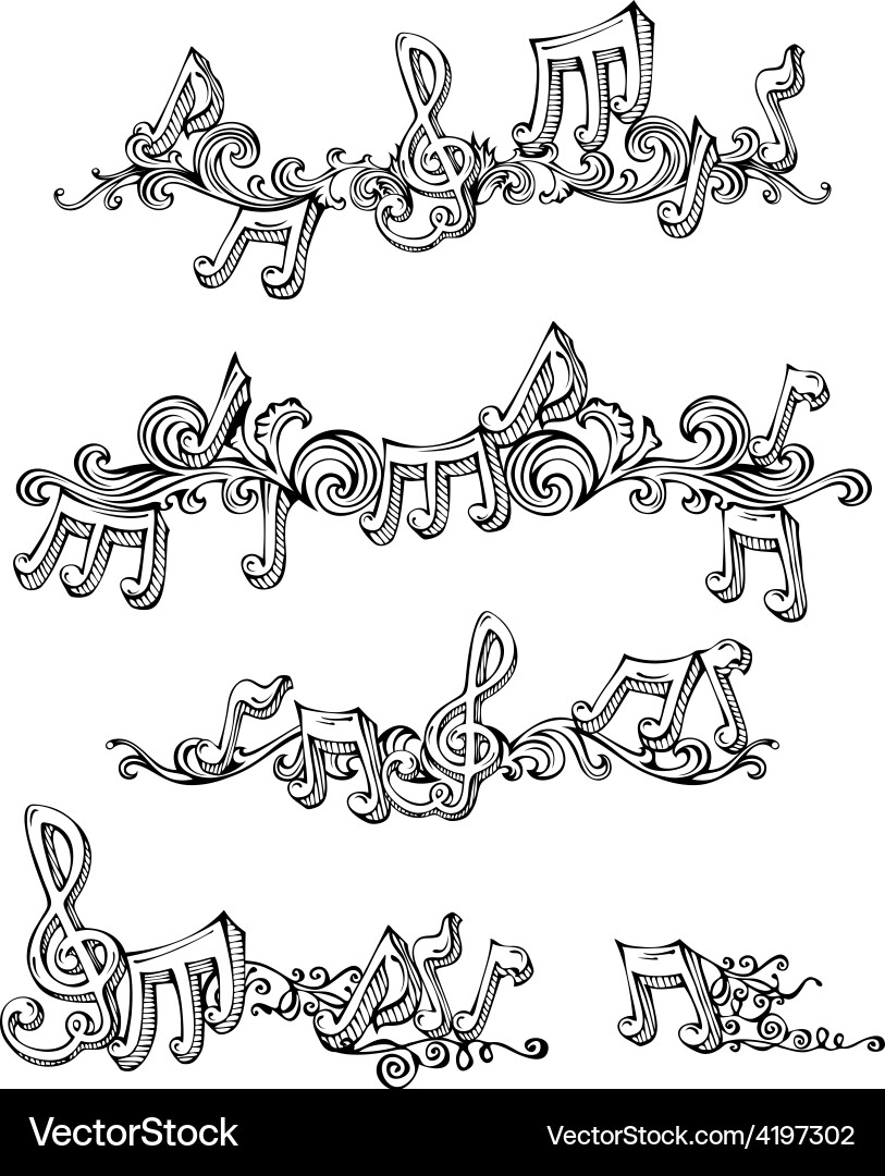 Retro Music Page Decorations Royalty Free Vector Image