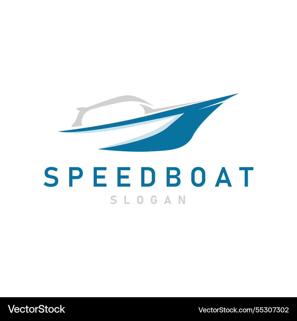 Speed boat logo sea ship sailboat design Vector Image
