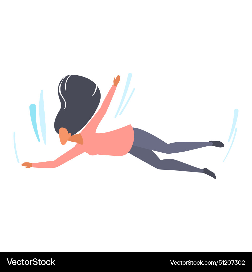 Woman flying female character falling hazard Vector Image