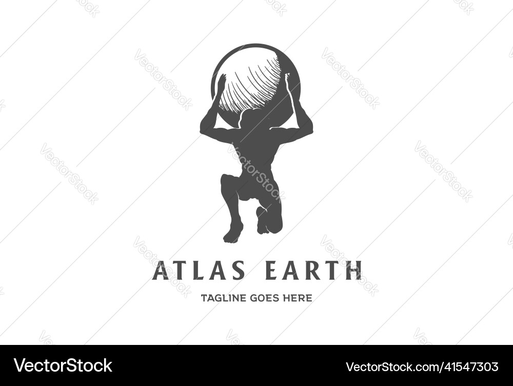 Atlas Holding Earth Globe Royalty Free Vector Image