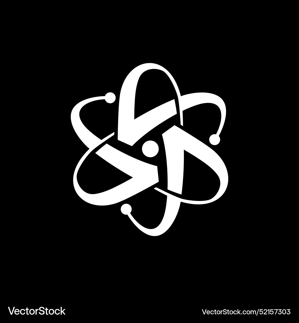 Atom a v letter logo icon Royalty Free Vector Image