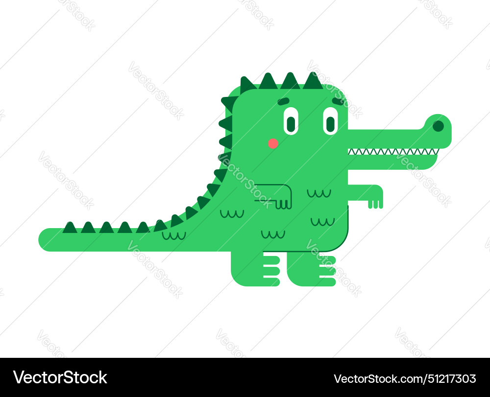 Cute crocodile cartoon alligator isolated Vector Image