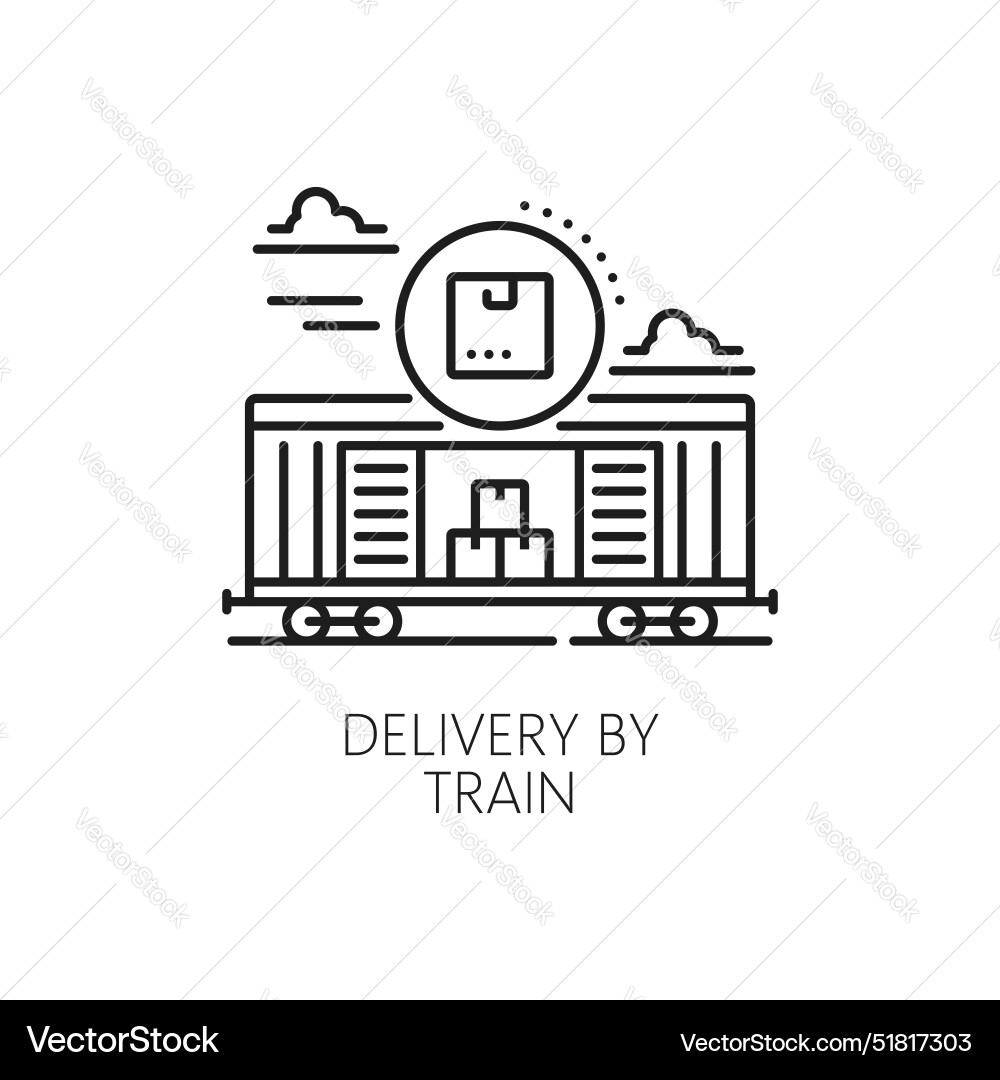 Delivery by train line icon logistics or shipping Vector Image
