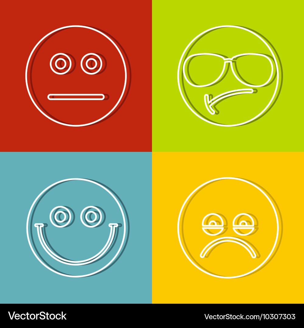Emoji emoticons icons Royalty Free Vector Image