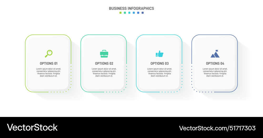 Horizontal progress bar featuring 4 arrow-shaped Vector Image