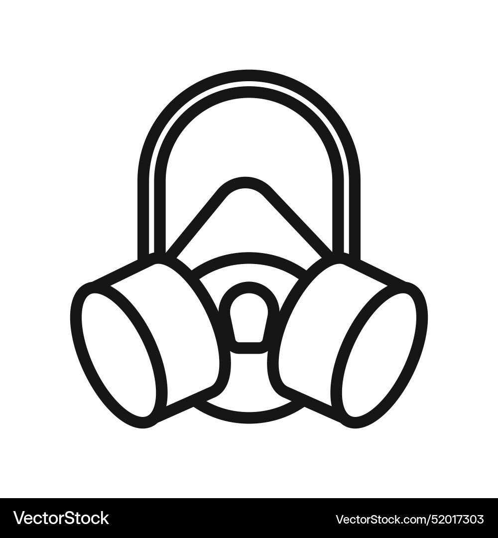 Respirator with filter cartridges icon black line Vector Image