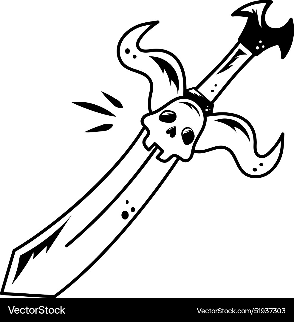 Skull sword Royalty Free Vector Image - VectorStock