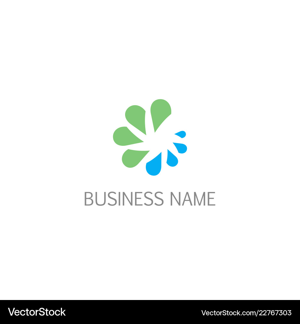 Splash eco circle logo Royalty Free Vector Image