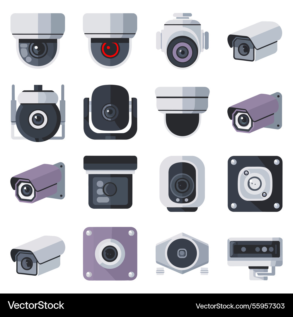 Surveillance devices pack Royalty Free Vector Image