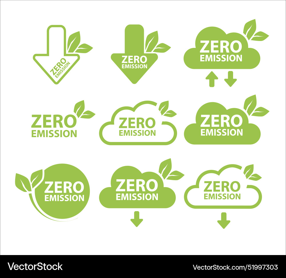 Zero emission carbon neutral greenhouse gas Vector Image
