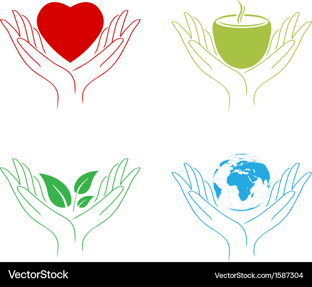 Abstract care hands Royalty Free Vector Image - VectorStock