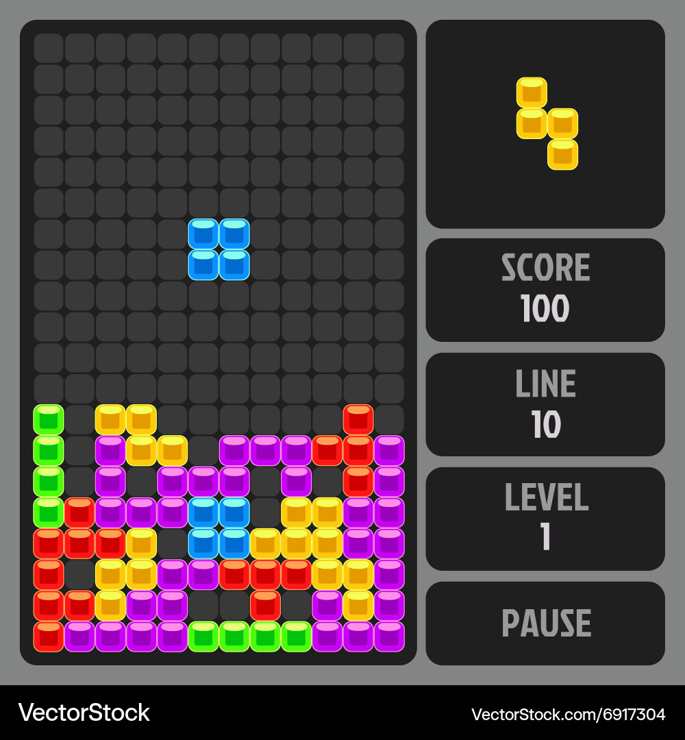 Brick game template Royalty Free Vector Image - VectorStock