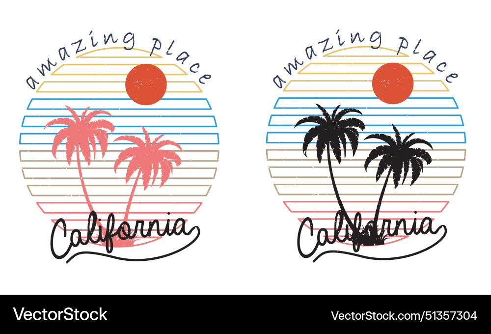 California summer graphic design Royalty Free Vector Image