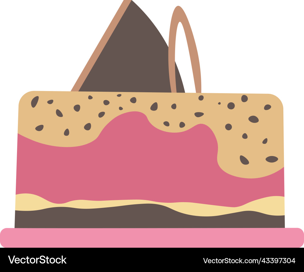 Delicious cake with chocolate and frosting Vector Image