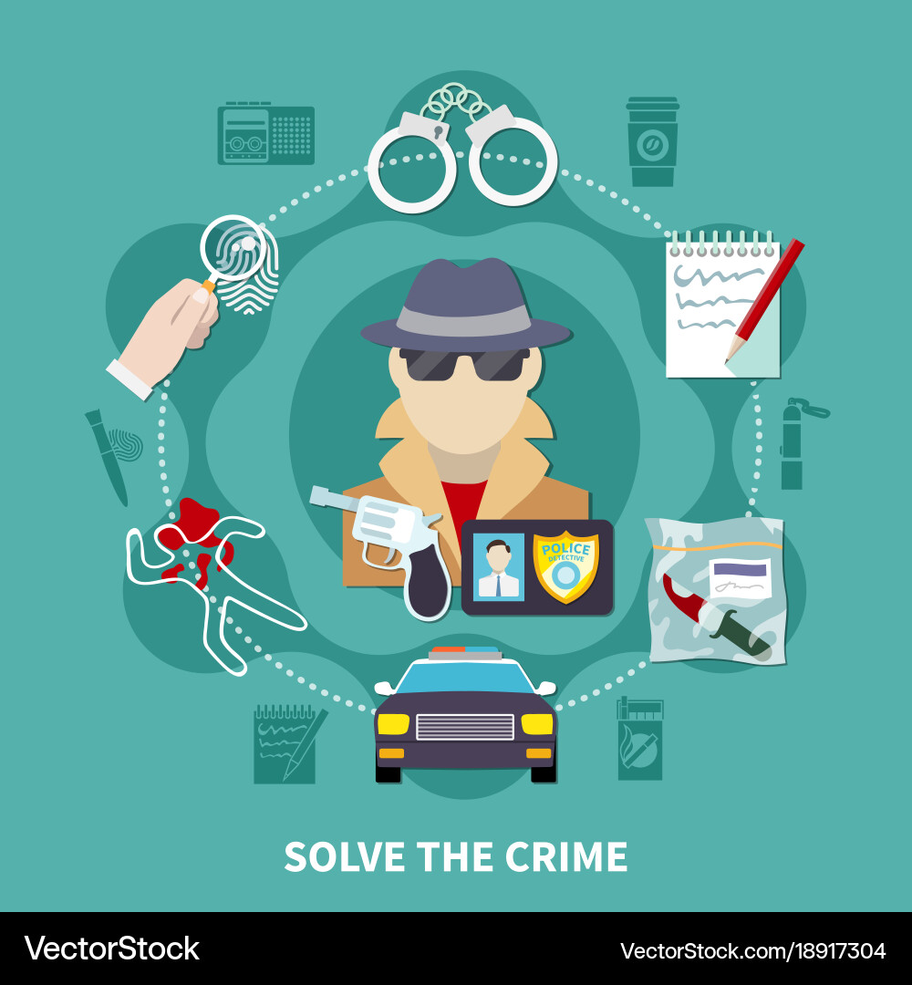 Detective Crime Investigation Royalty Free Vector Image