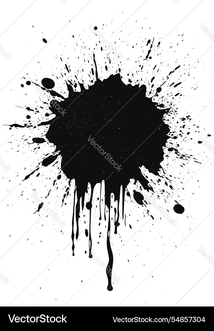 Dynamic black ink explosion on white canvas Vector Image