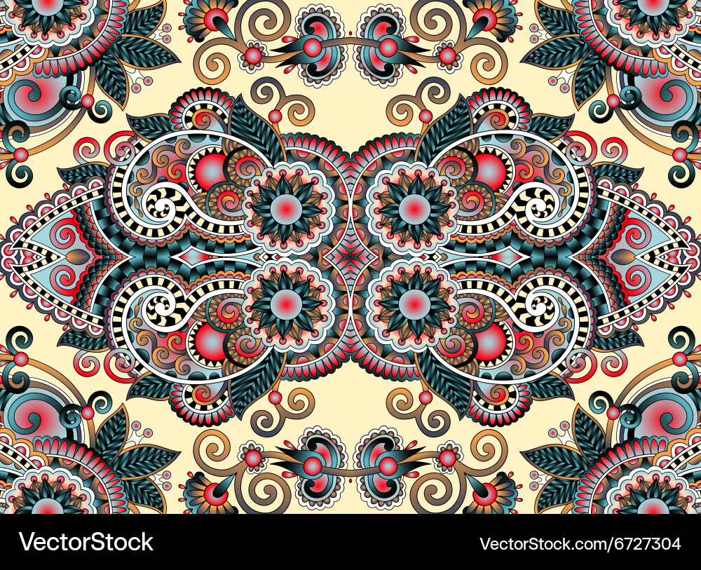 Ethnic horizontal authentic decorative paisley Vector Image