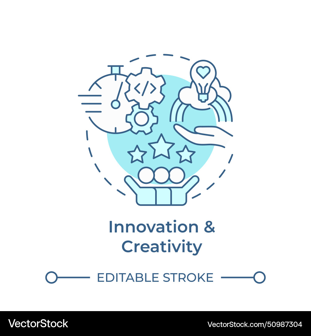 Innovation and creativity soft blue concept icon Vector Image