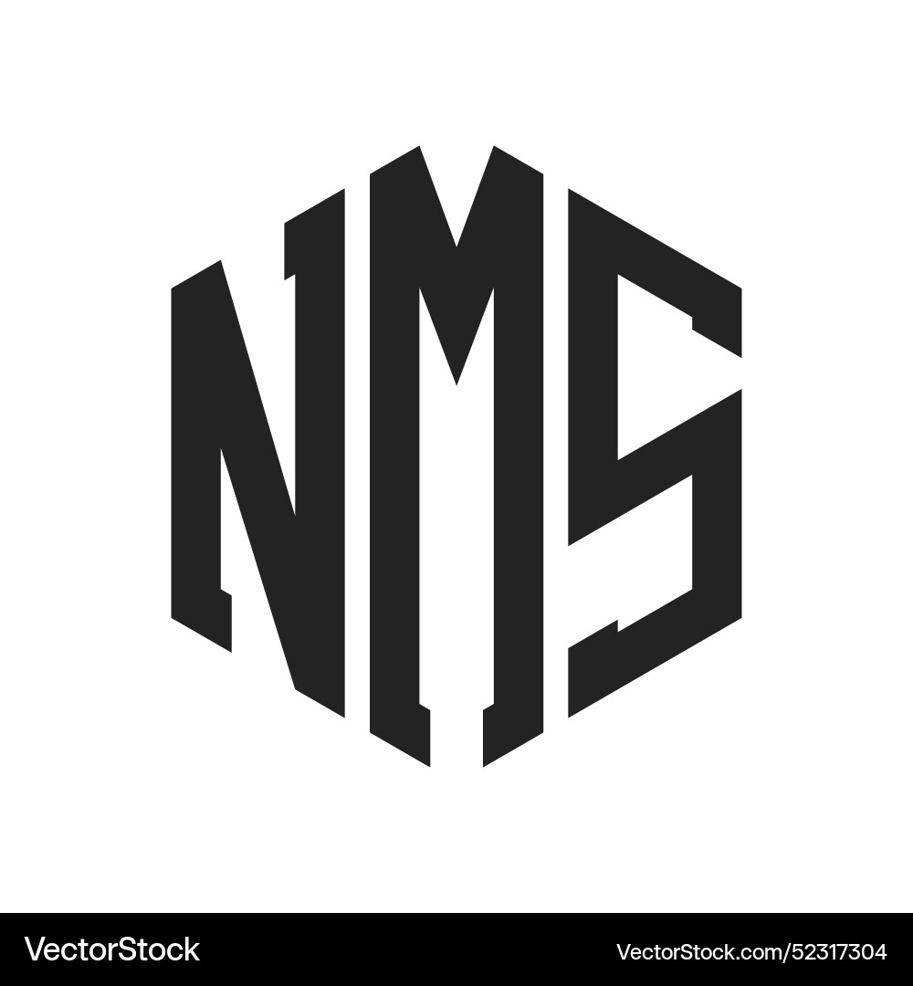 Nms logo design initial letter monogram Royalty Free Vector