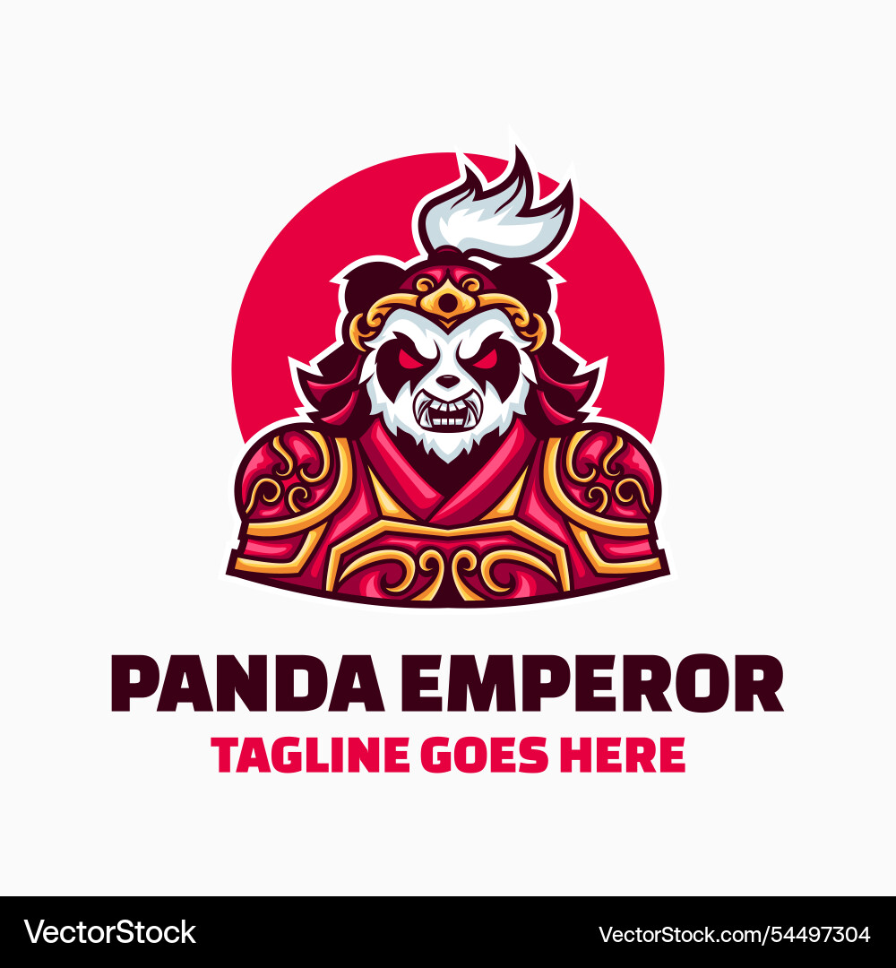 Panda emperor mascot cartoon logo Royalty Free Vector Image