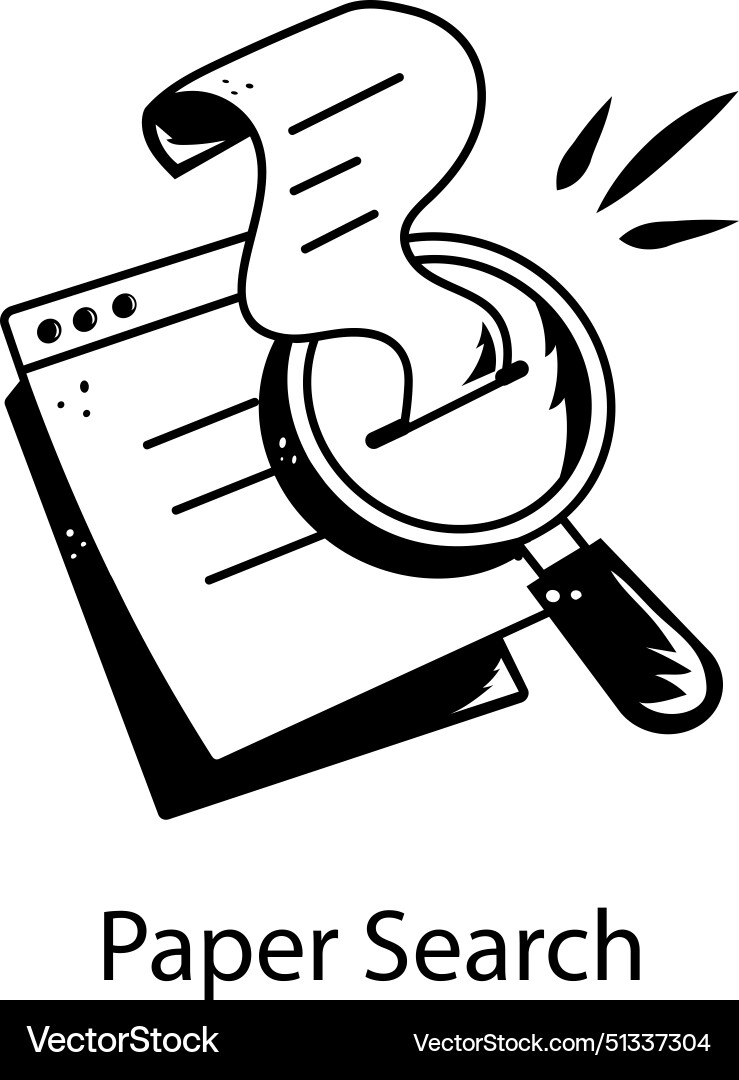 Paper search Royalty Free Vector Image - VectorStock