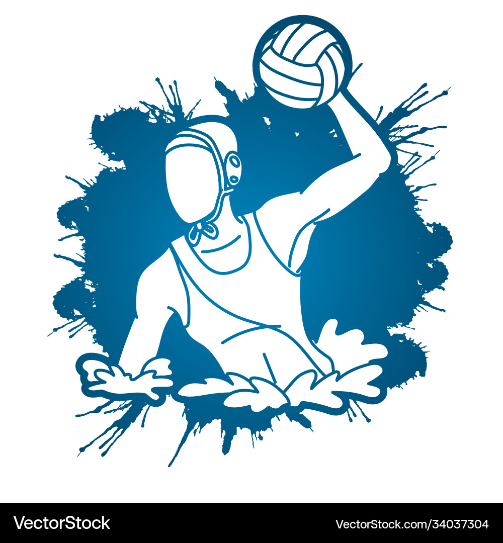 Water Polo Player Cartoon Royalty Free Vector Image