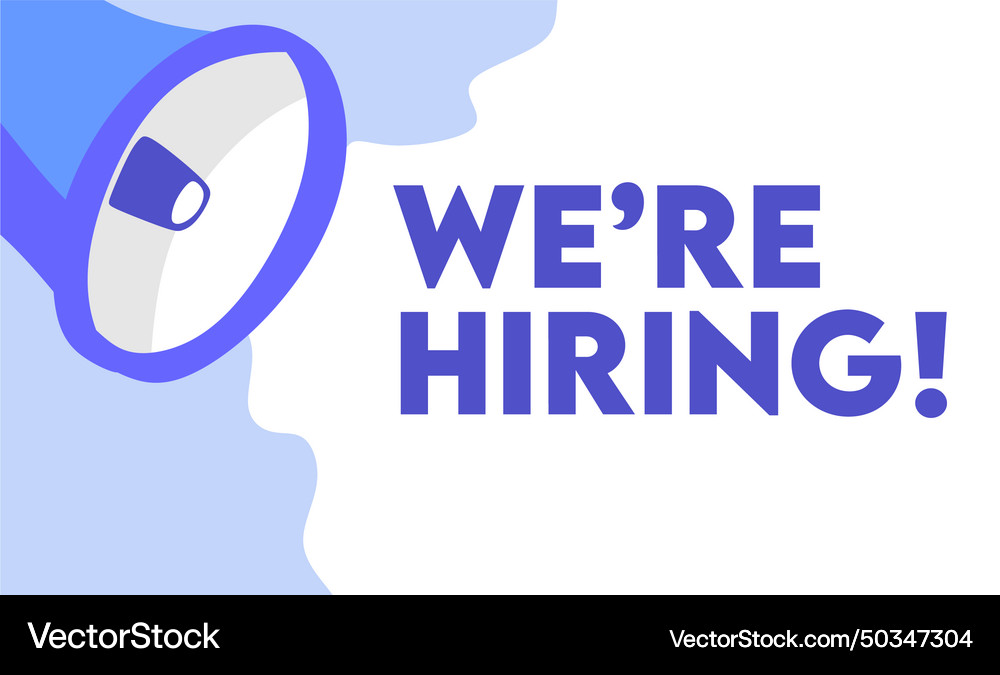 We are hiring open position Royalty Free Vector Image