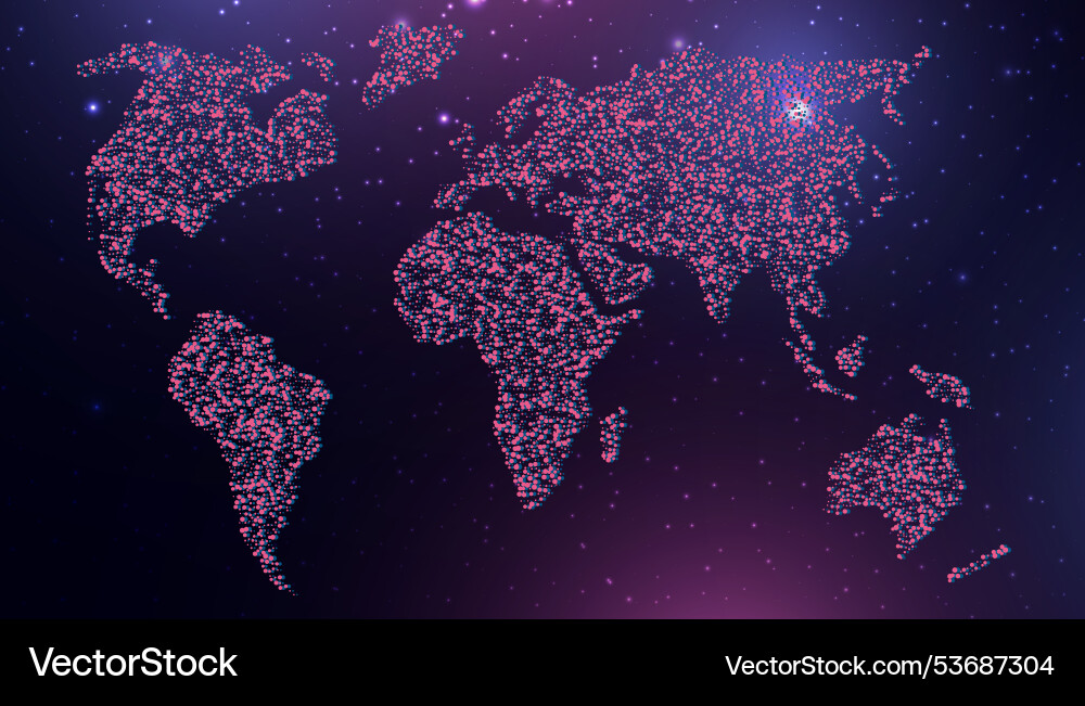 Wireframe globe map cyber security world Vector Image