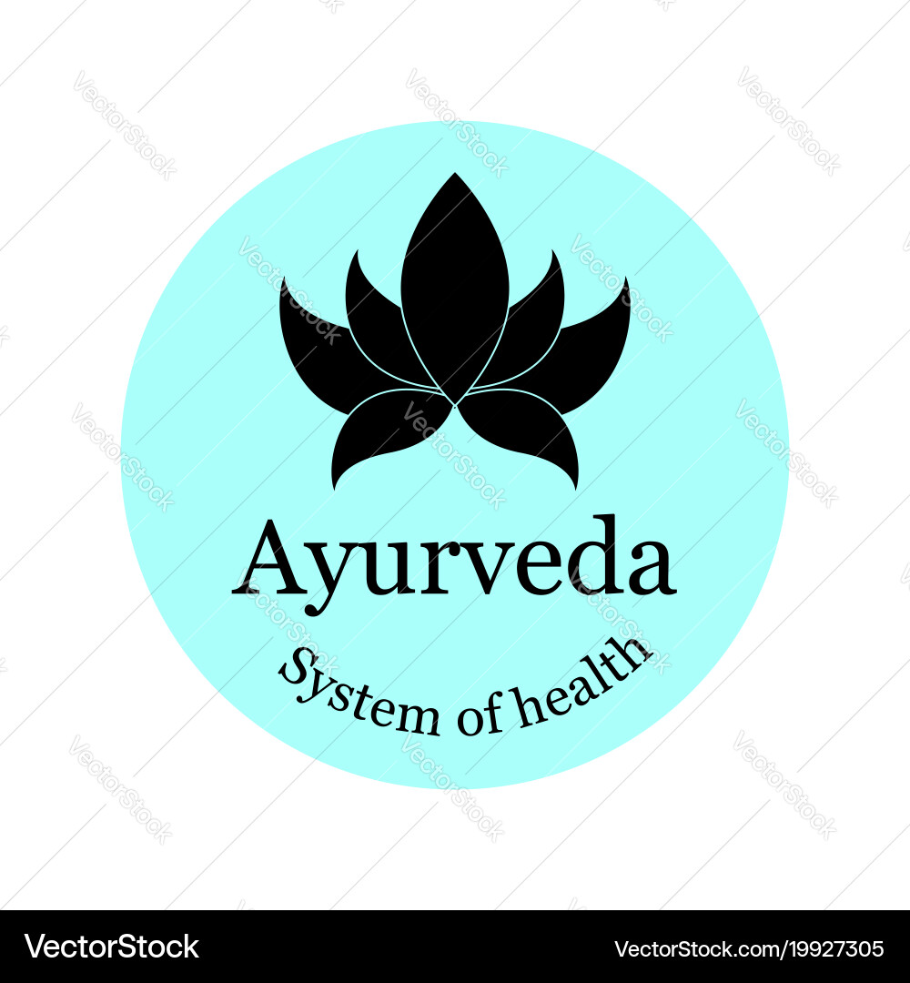 Ayurveda logo with lotus symbol Royalty Free Vector Image