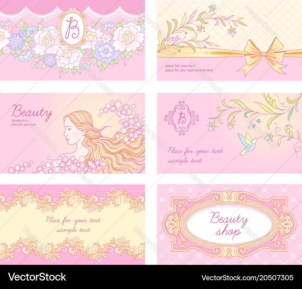 Beauty salon cards Royalty Free Vector Image - VectorStock