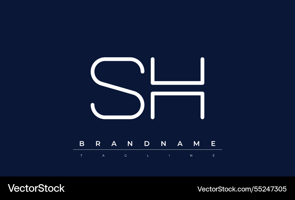 Creative sh letter initial logo image Royalty Free Vector