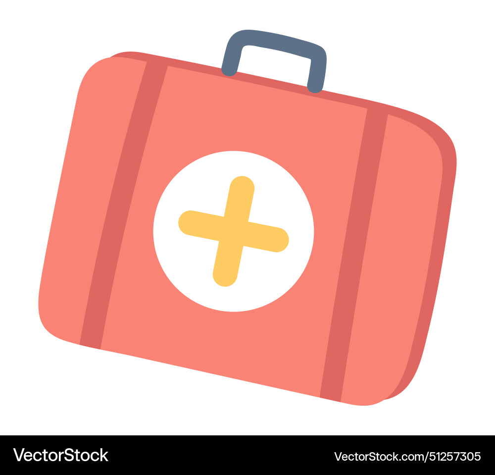 First aid kit in flat design doctor medical Vector Image