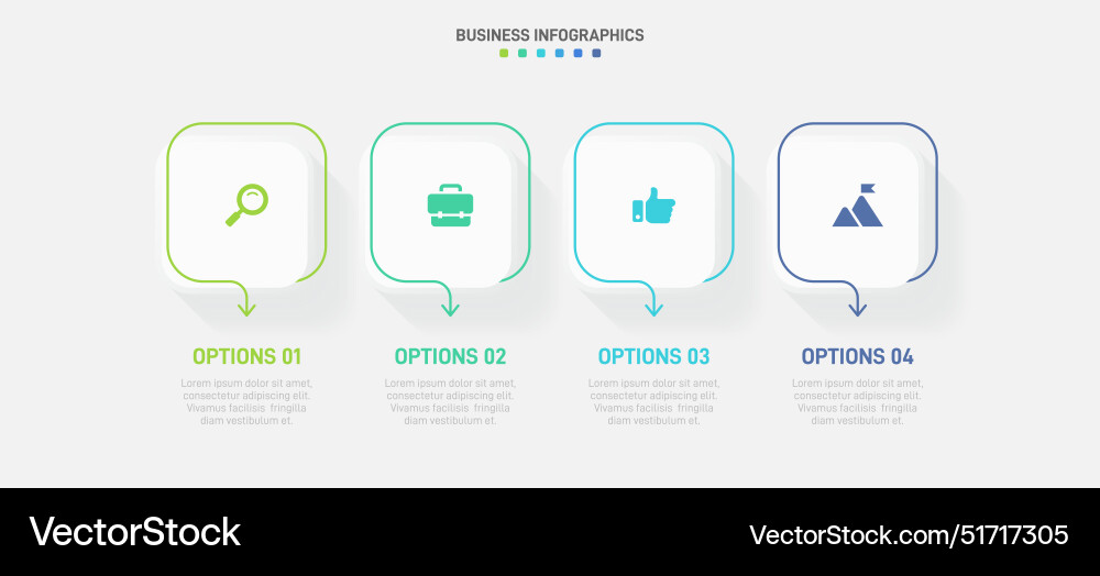 Horizontal progress bar featuring 4 arrow-shaped Vector Image