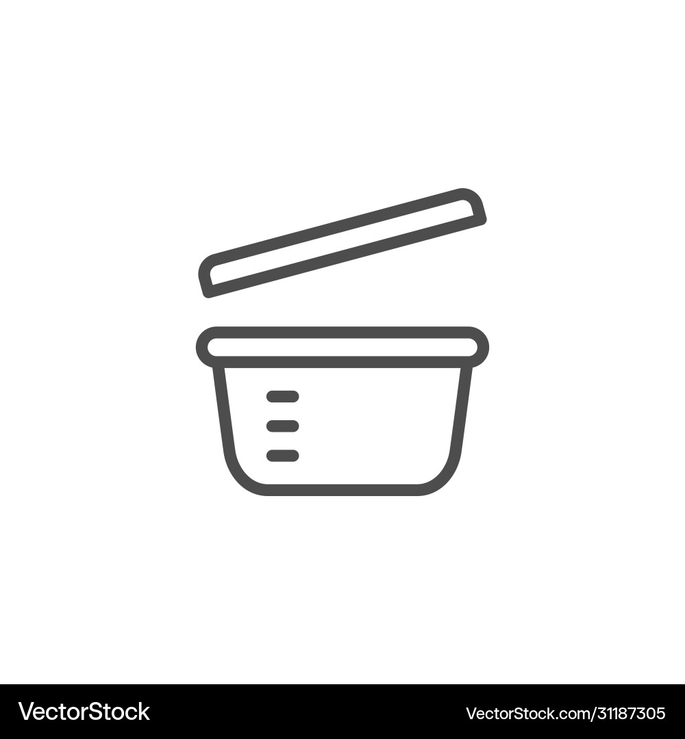 Plastic dinnerware line outline icon Royalty Free Vector
