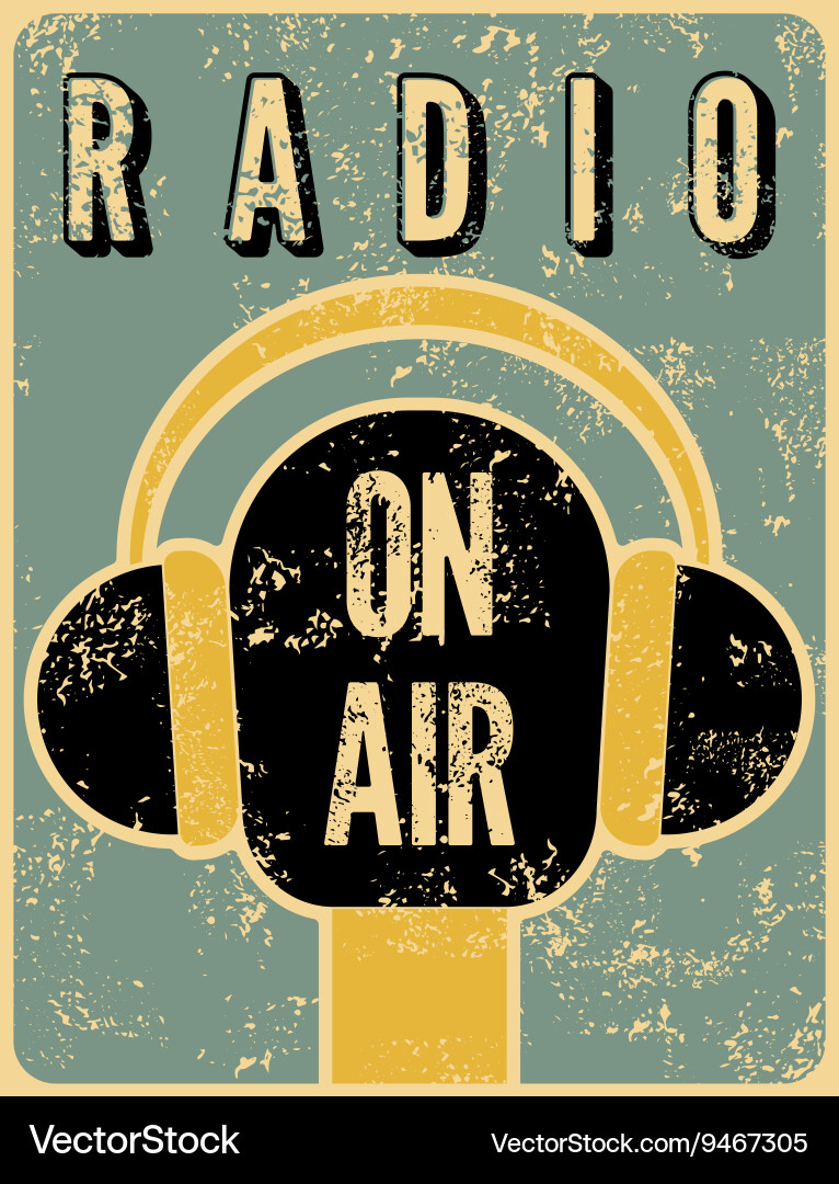 Retro Radio Station Poster Royalty Free Vector Image