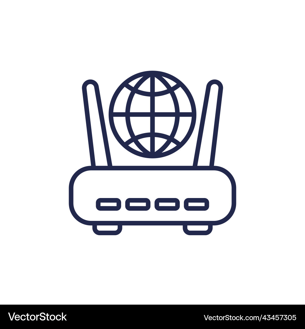 Router internet modem line icon Royalty Free Vector Image