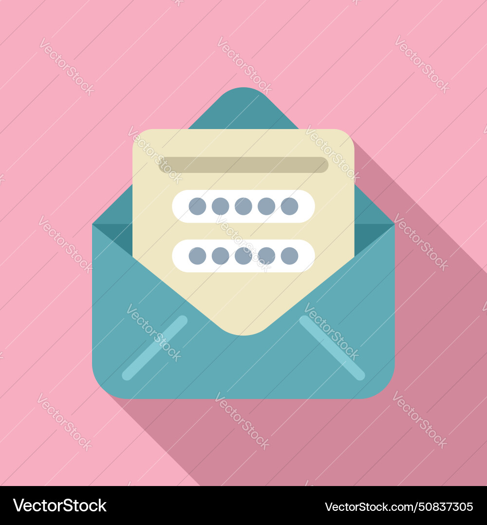 Safe new mail icon flat step cellular Royalty Free Vector