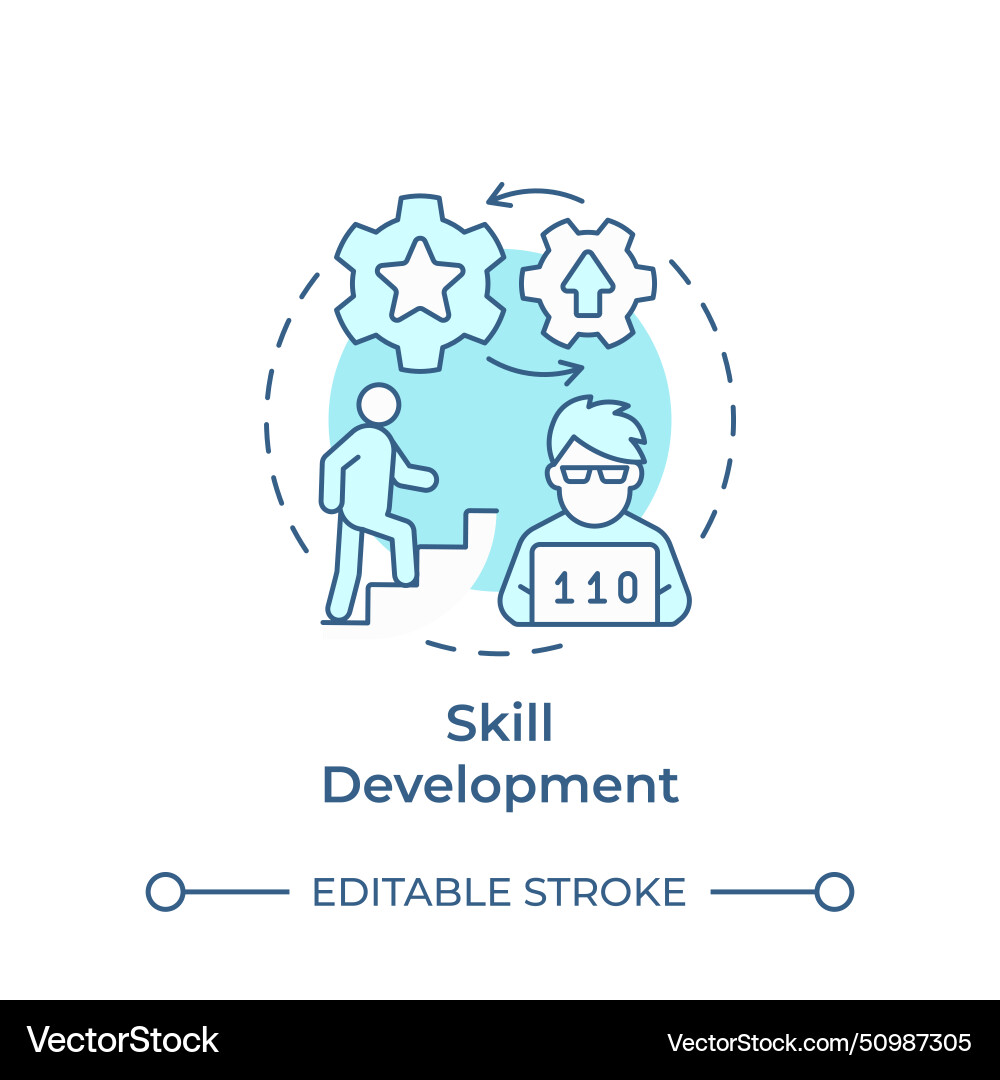 Skill development soft blue concept icon Vector Image