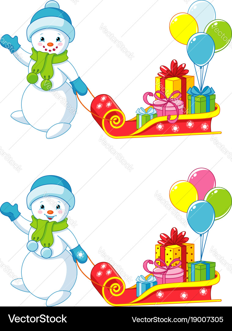 Spot the Differences - Winter Fun! Royalty Free Vector Image